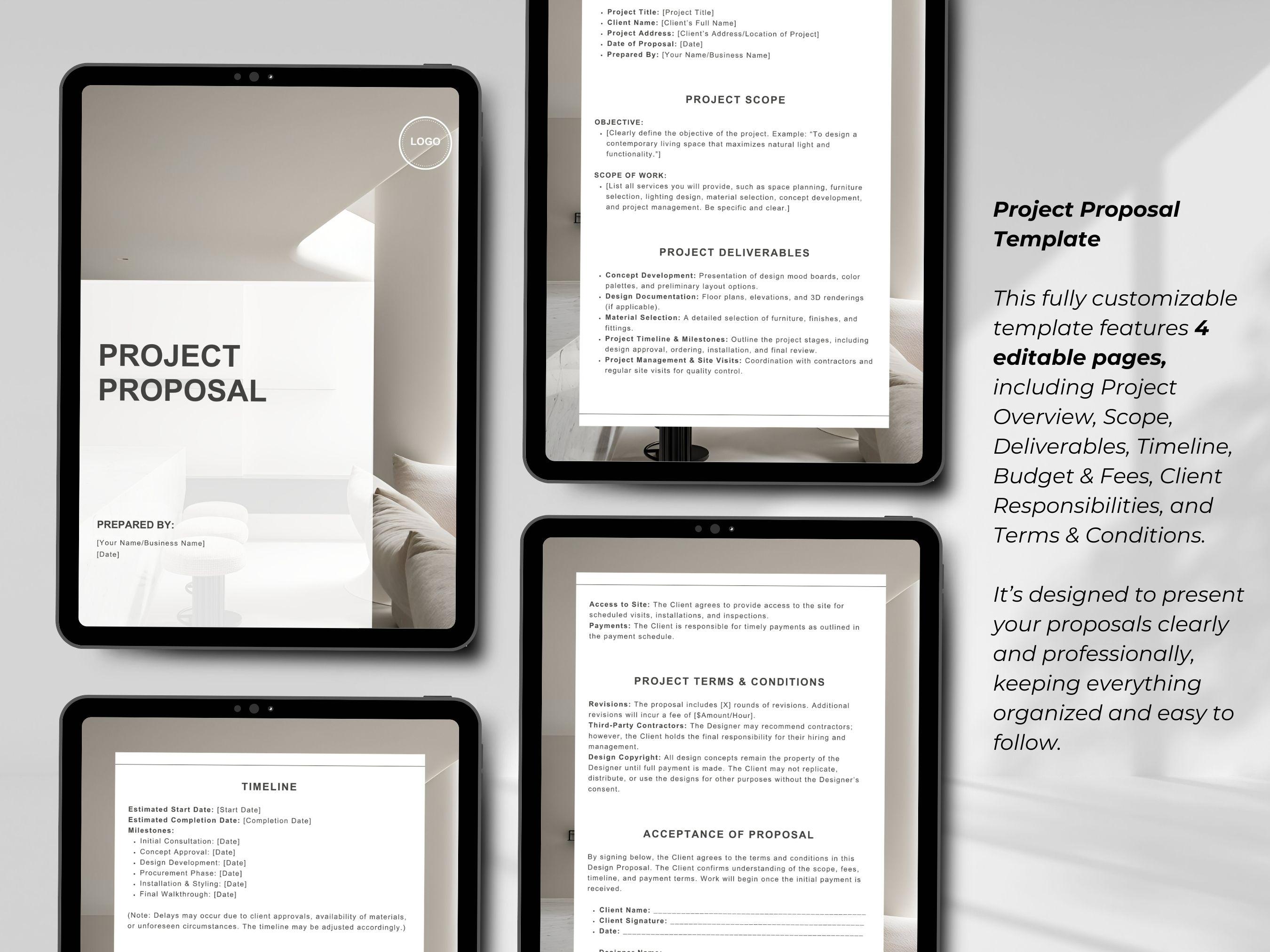 Interior Design Project Proposal Template, New Client Proposal, Service ...