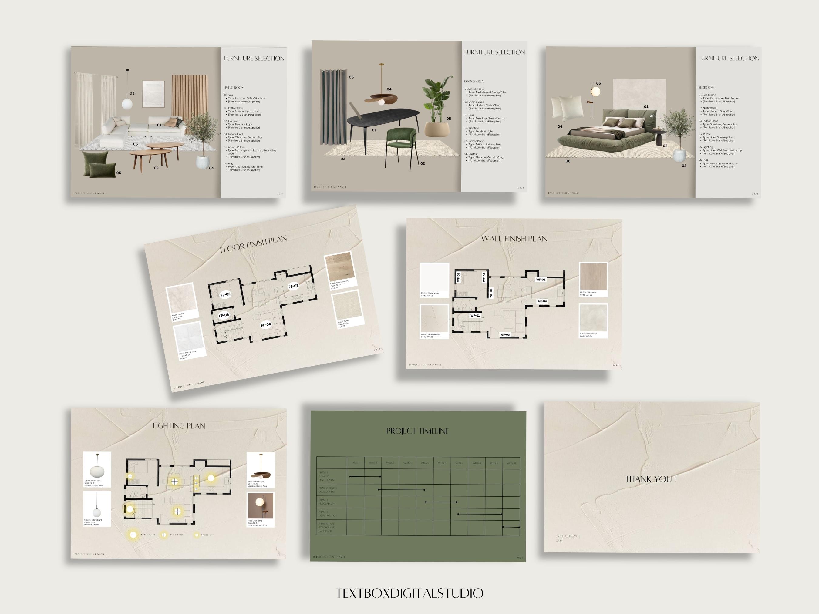Interior Design Project Proposal, Mood Board Client Presentation ...