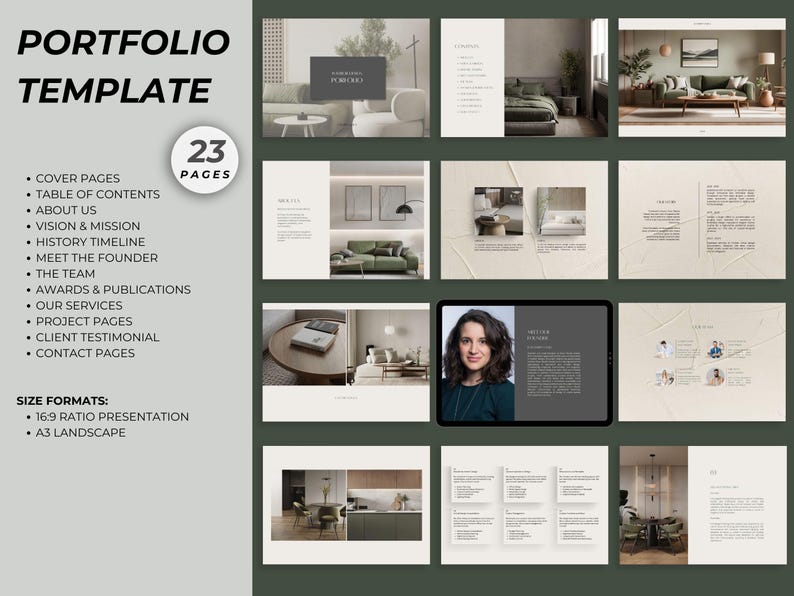 Interior Design Bundle Canva Template, Portfolio Template, Design ...