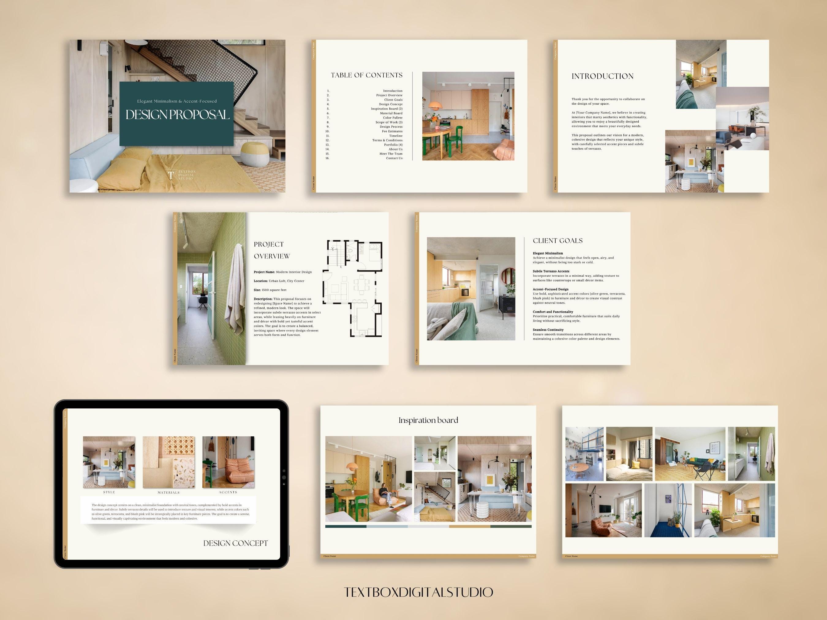 Interior Design Project Proposal, Mood Board Client Presentation ...