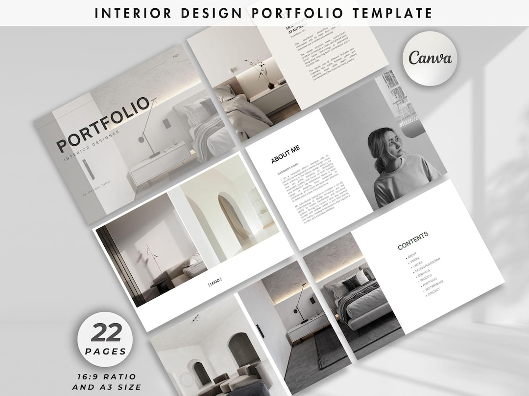 Interior Designer Portfolio Template, Client Presentation & Project ...