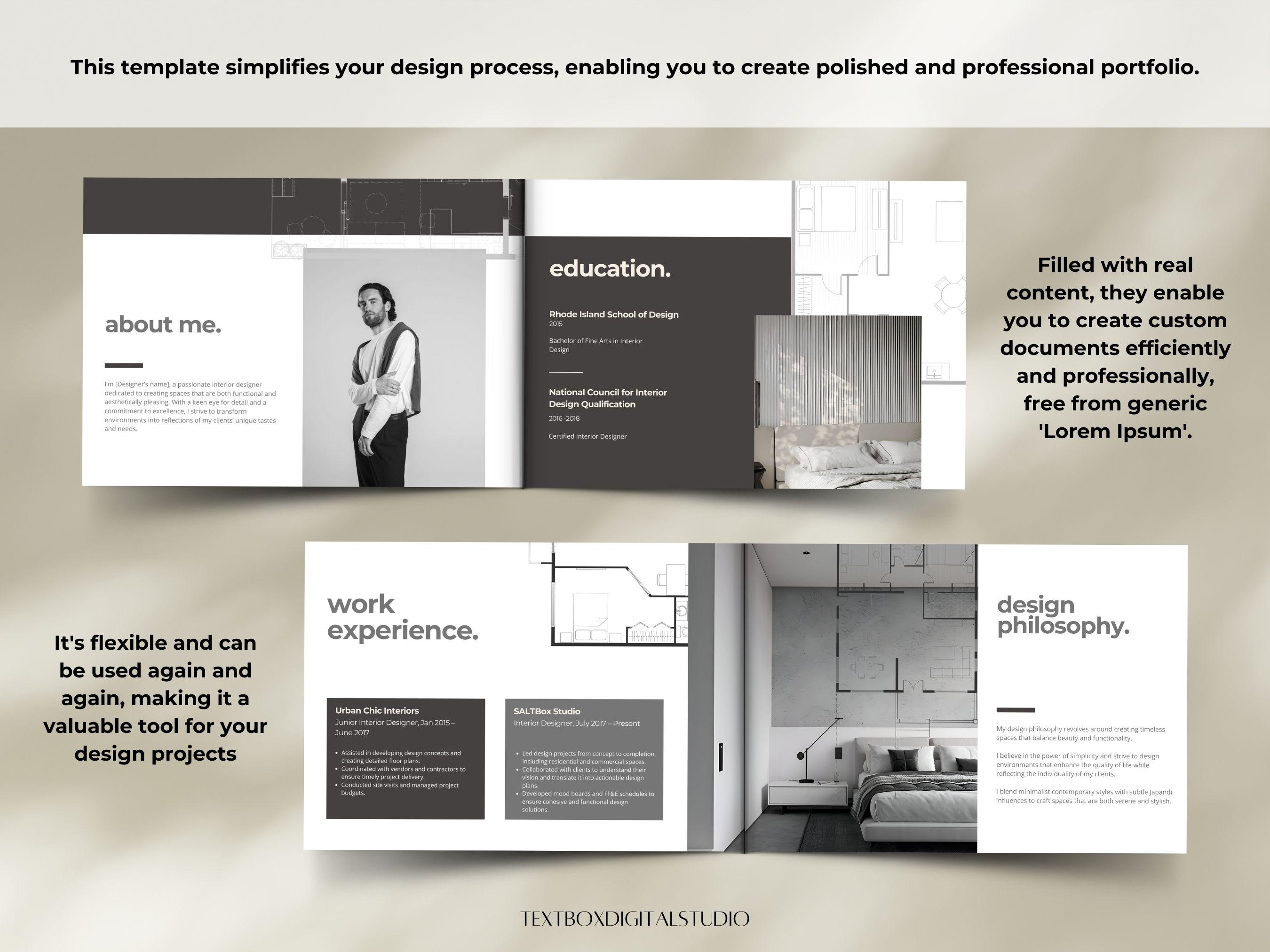Interior Designer Portfolio Template, Client Presentation & Portfolio ...