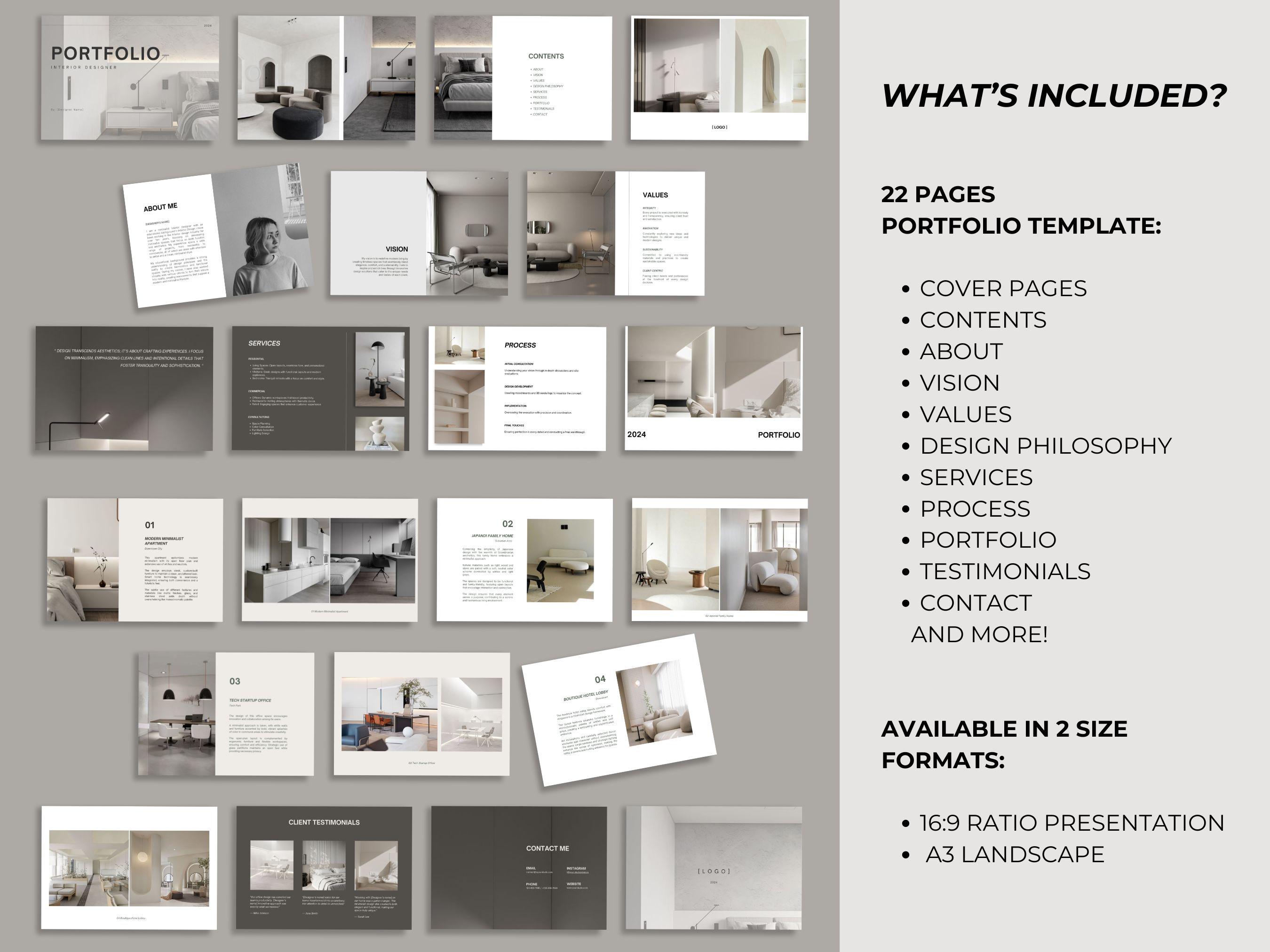 Interior Designer Portfolio Template, Client Presentation & Project ...