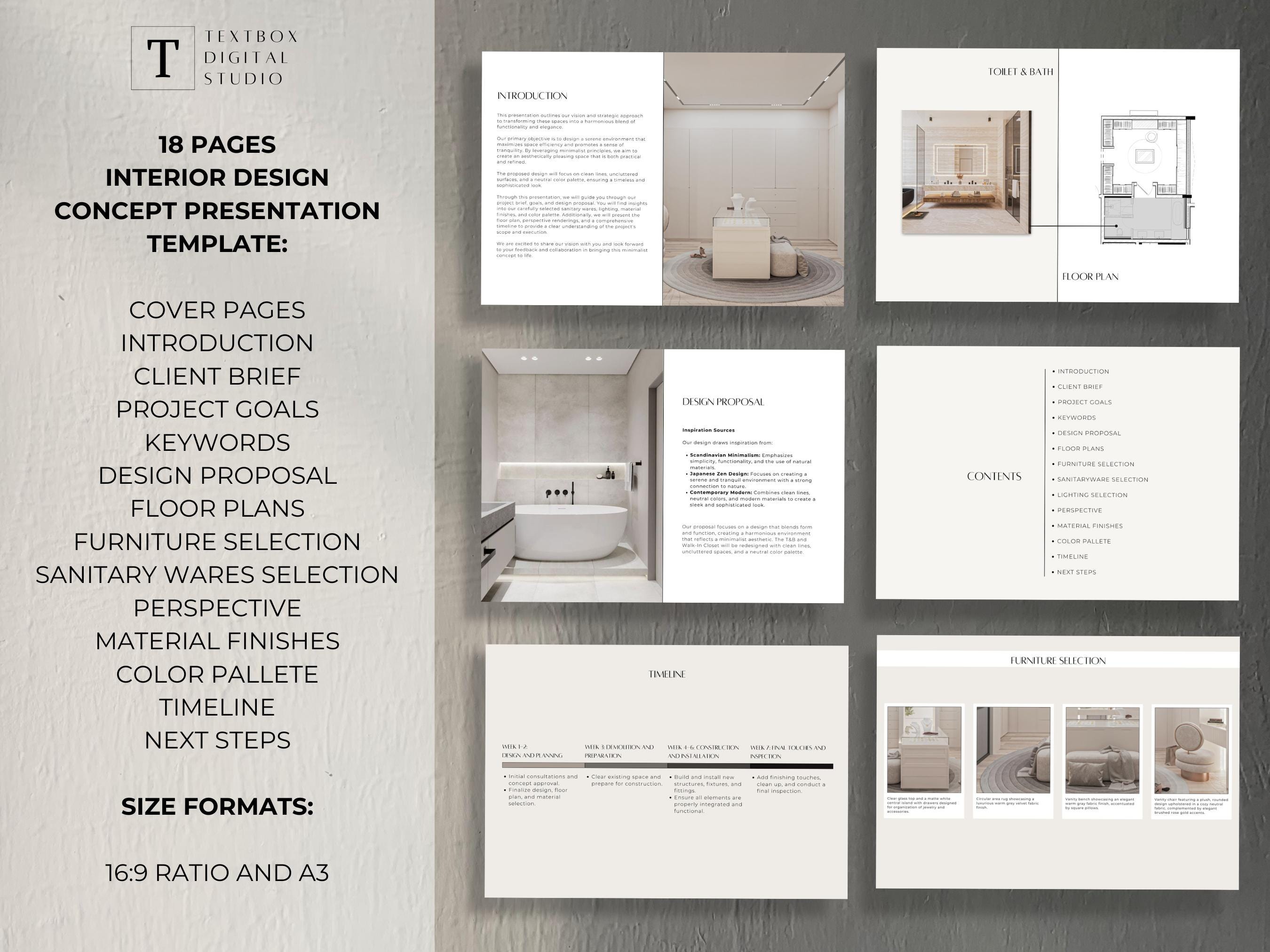 Interior Design Concept Presentation: Canva Template (18 Pages) - Etsy