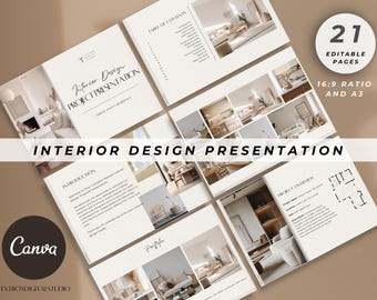 Interior Design Project Proposal Template Mood Board, Shopping List&presentation Canva Template ...