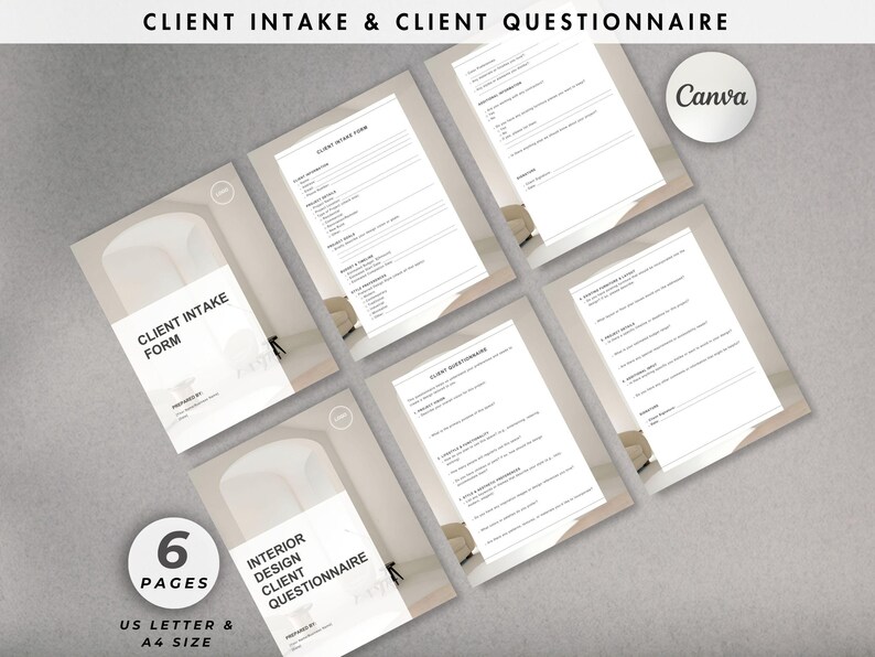 Interior Design Client Intake Form and Client Onboarding Questionnaire ...
