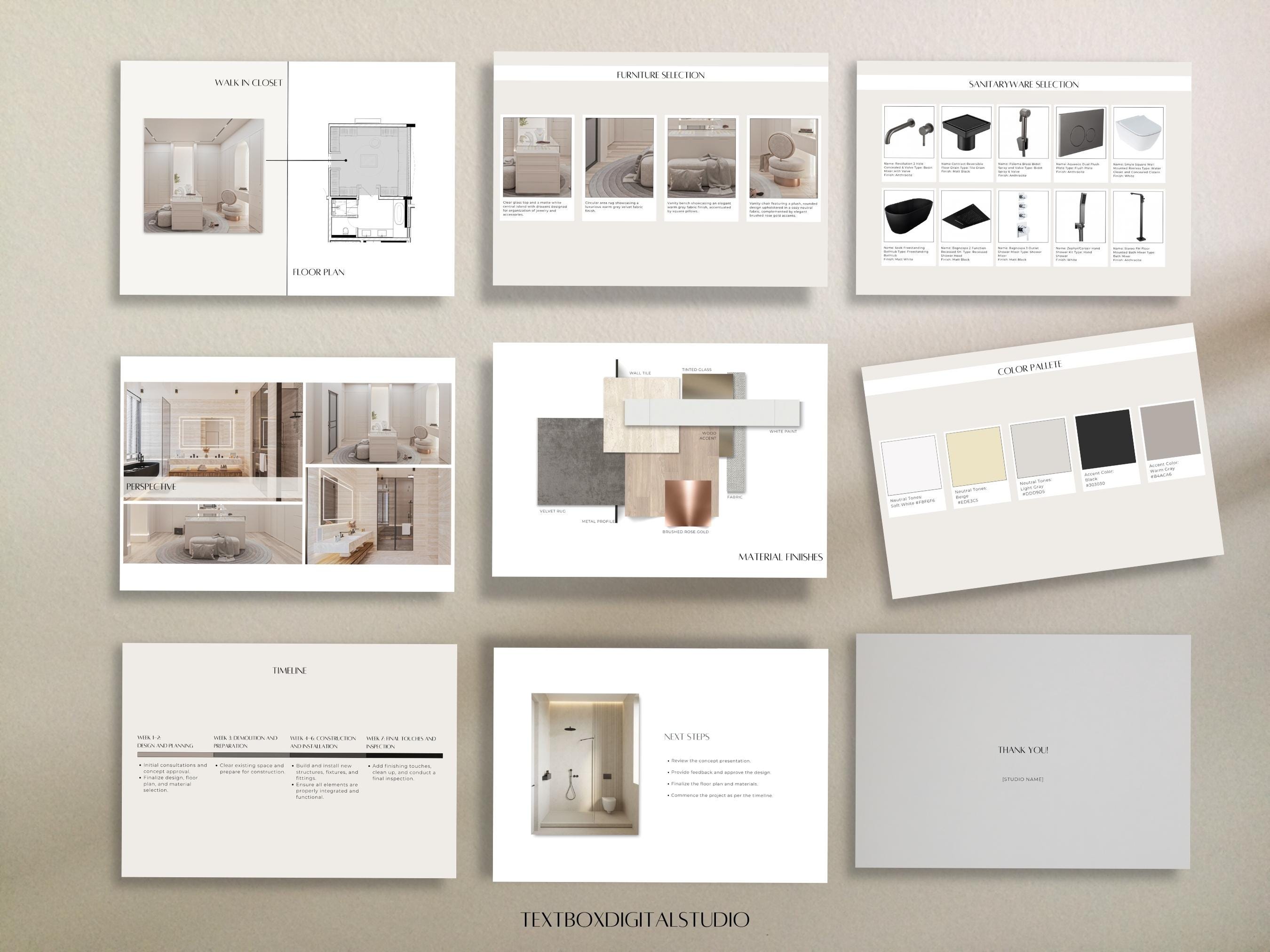 Interior Design Concept Presentation: Canva Template (18 Pages) - Etsy