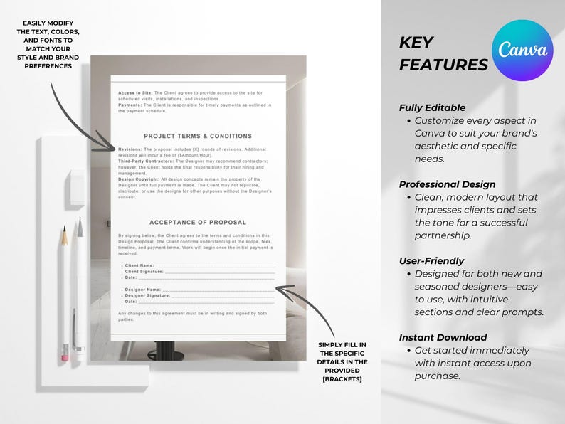 Interior Design Project Proposal Template, New Client Proposal, Service ...