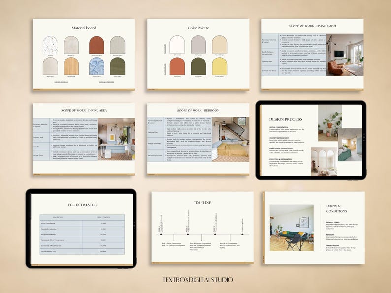 Interior Design Project Proposal, Mood Board Client Presentation ...