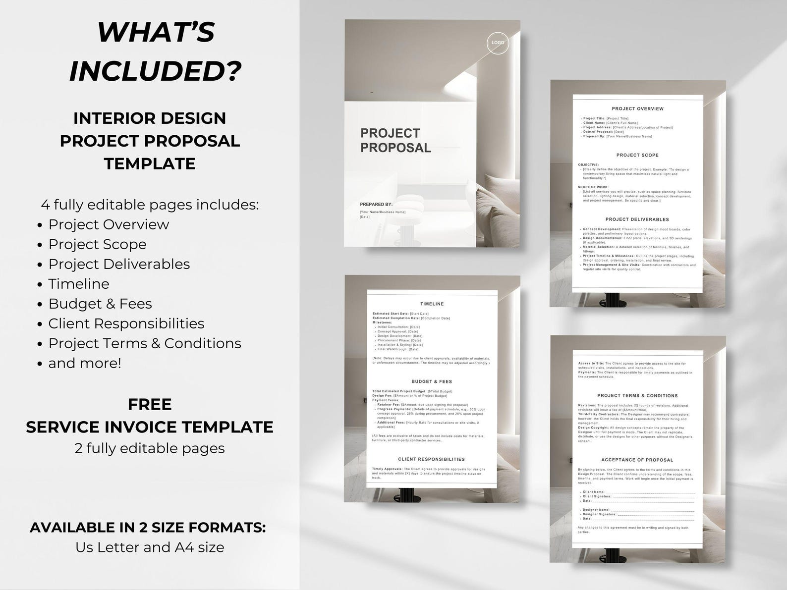 Interior Design Project Proposal Template, New Client Proposal, Service ...