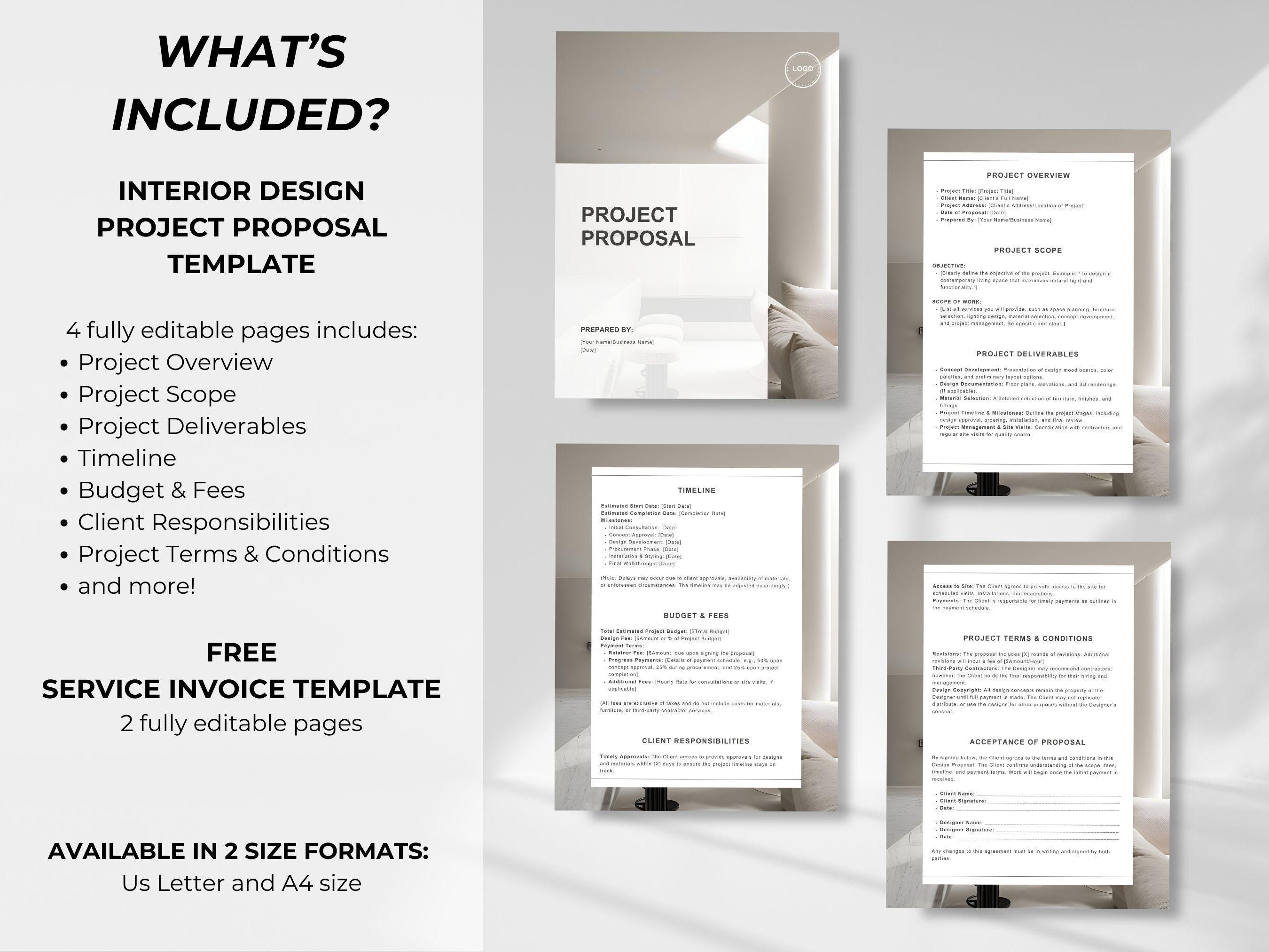 Interior Design Project Proposal Template, New Client Proposal, Service ...