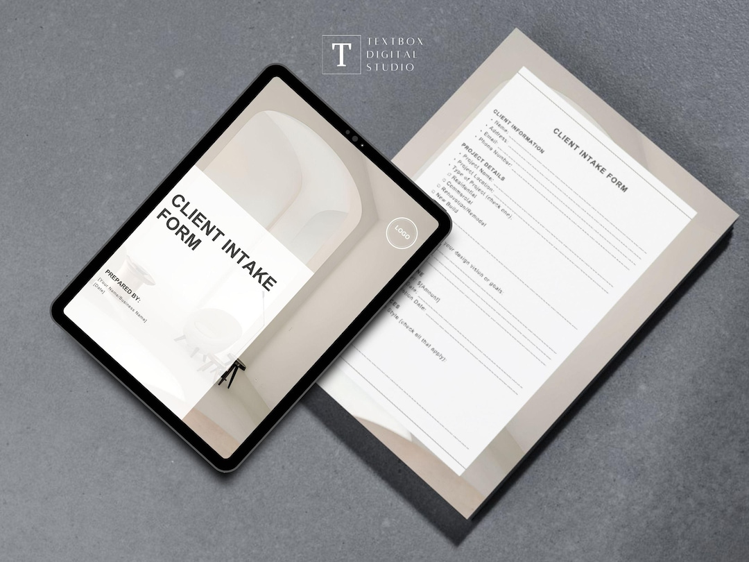 Interior Design Client Intake Form and Client Onboarding Questionnaire ...