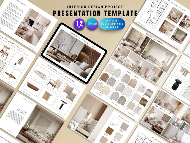Interior Design Presentation Template, Project Proposal, Concept ...