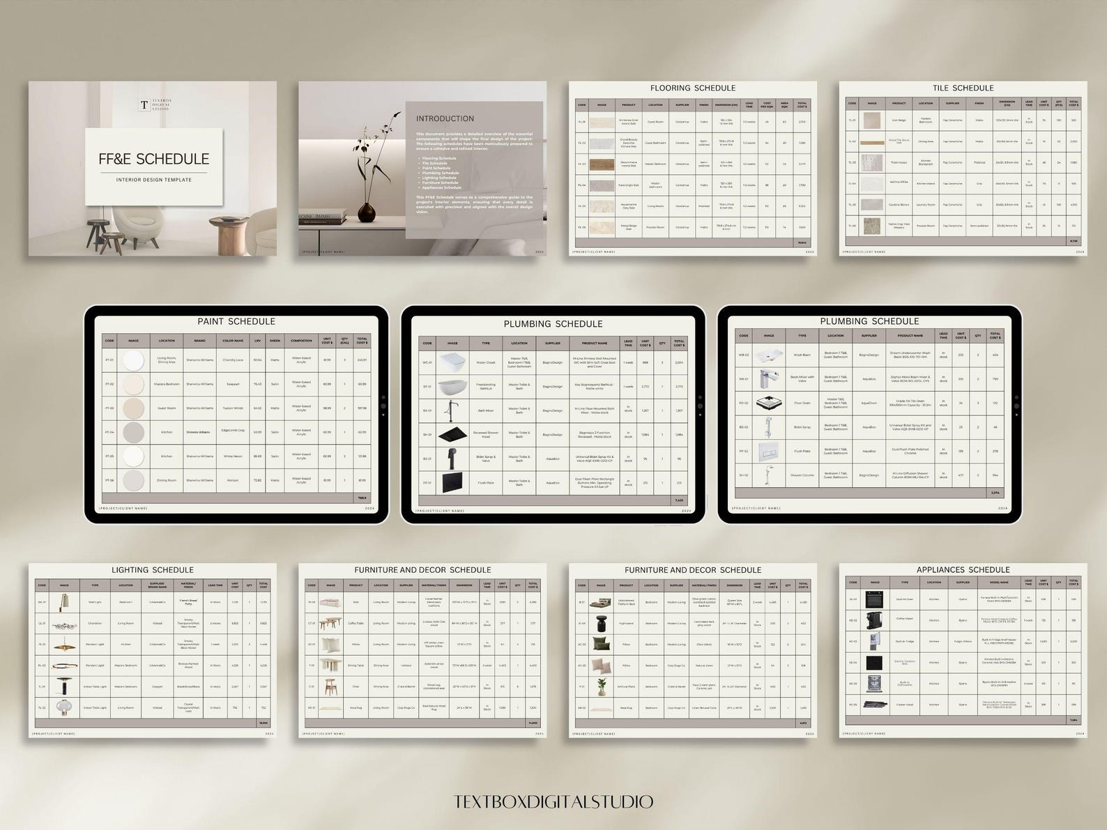 Interior Design FF&E Schedule Template: Client Presentation (canva) - Etsy