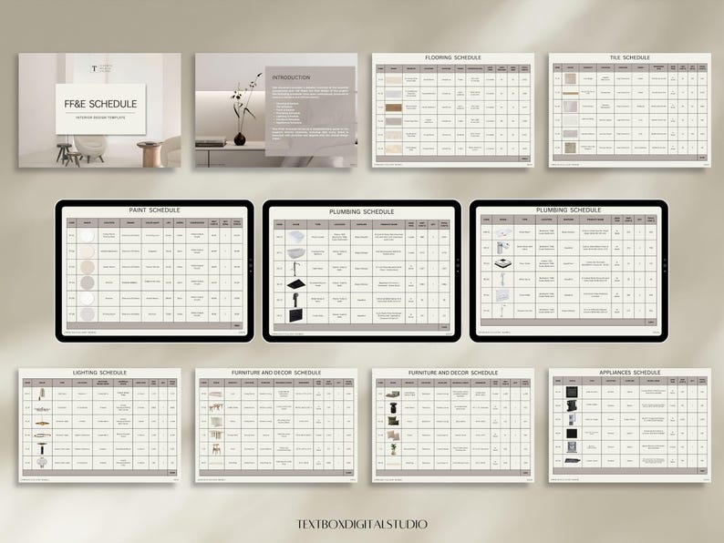 Interior Design FF&E Schedule Template: Client Presentation (canva) - Etsy