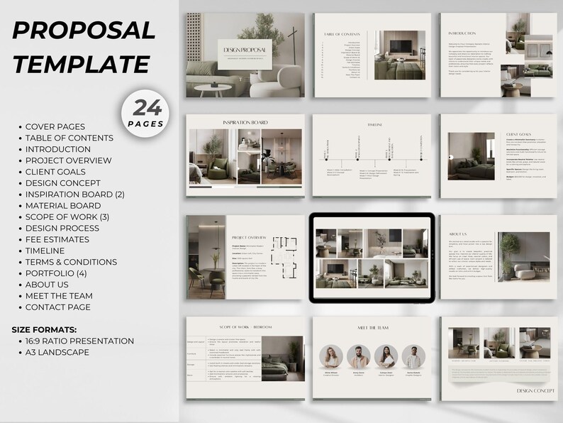 Interior Design Bundle, Project Proposal, Client Presentation, FFE ...