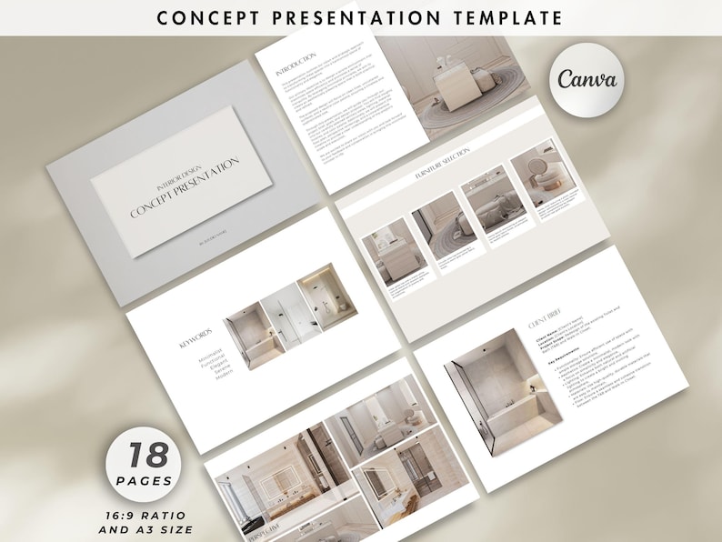 Interior Design Concept Presentation: Canva Template (18 Pages) - Etsy