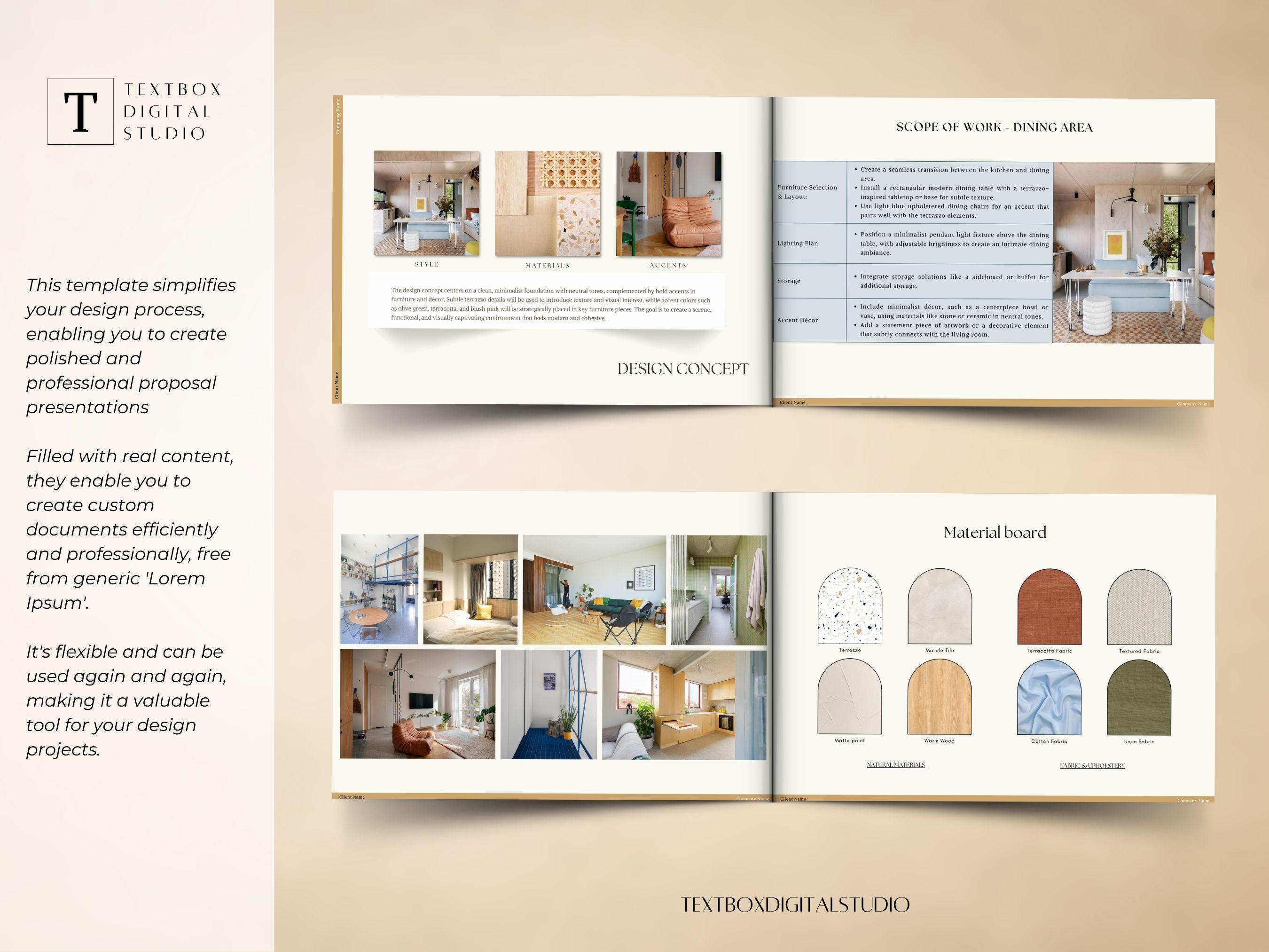 Interior Design Project Proposal, Mood Board Client Presentation ...