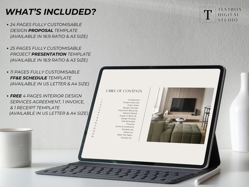 Interior Design Bundle, Project Proposal, Client Presentation, FFE ...