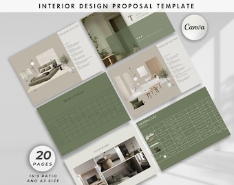 Interior Design Project Proposal & Mood Board Canva Template ...