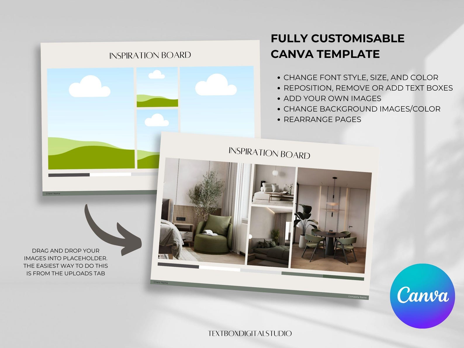 Interior Design Proposal Template, Minimalist Client Presentation (canva) - Etsy