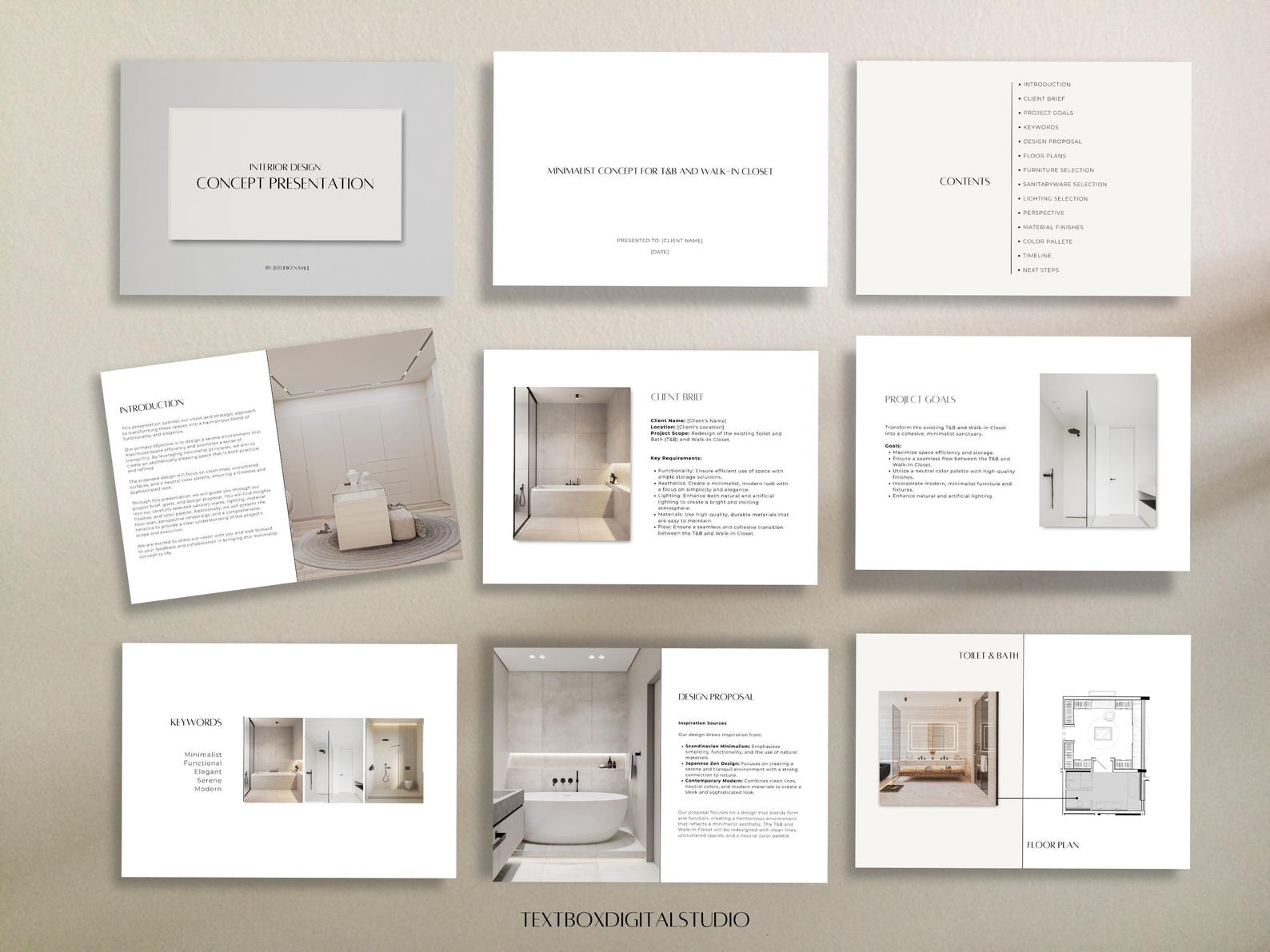 Interior Design Concept Presentation: Canva Template (18 Pages) - Etsy