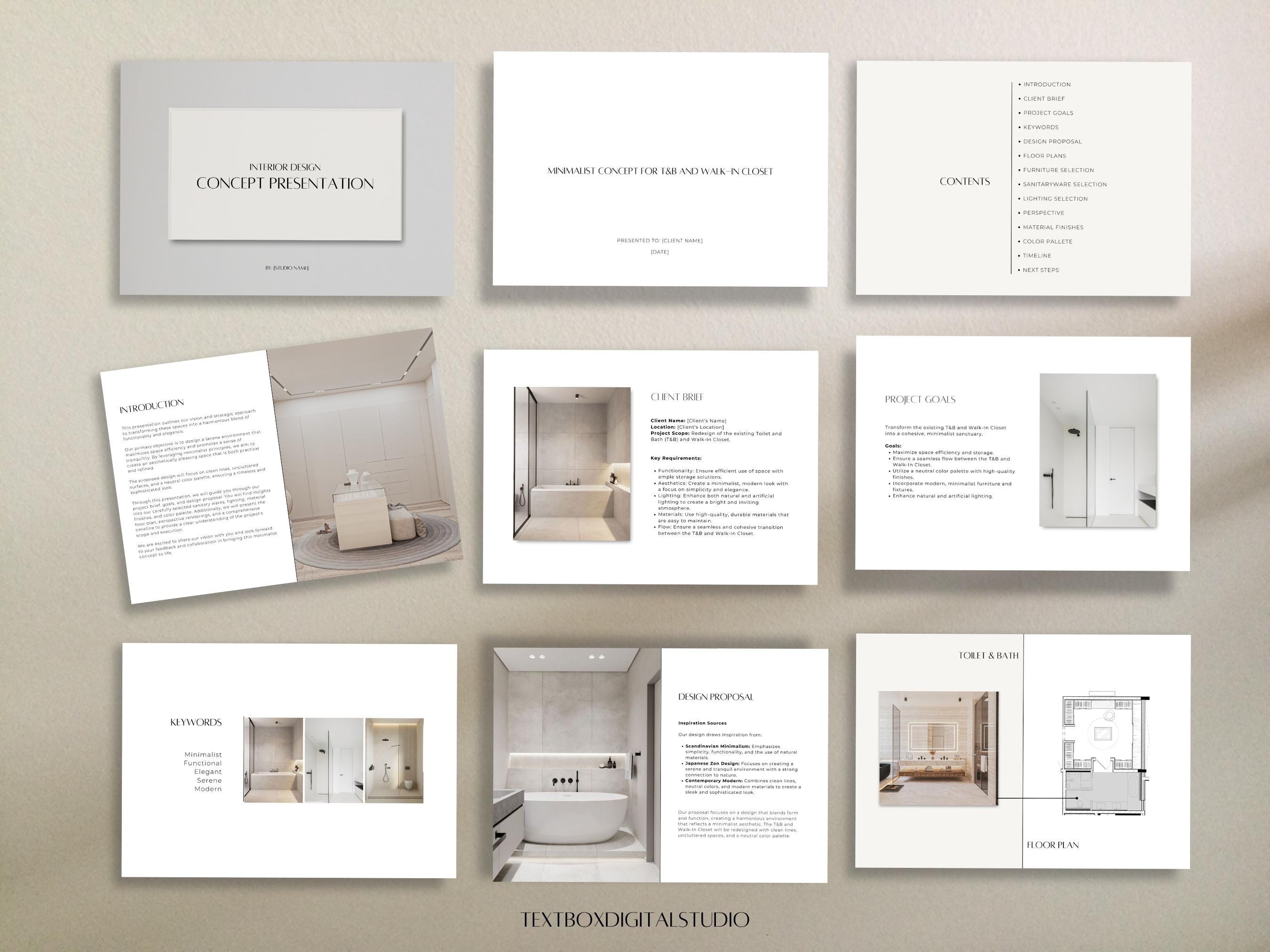 Interior Design Concept Presentation: Canva Template (18 Pages) - Etsy