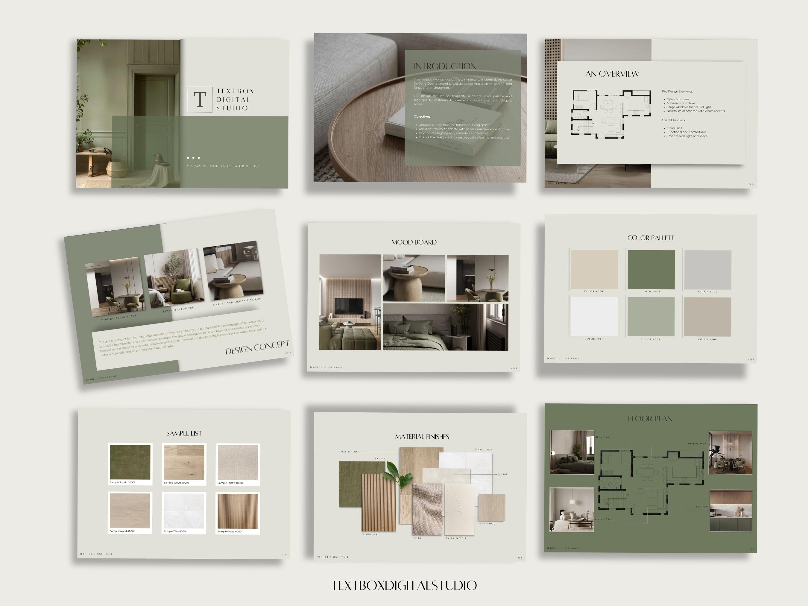 Interior Design Project Proposal, Mood Board Client Presentation ...