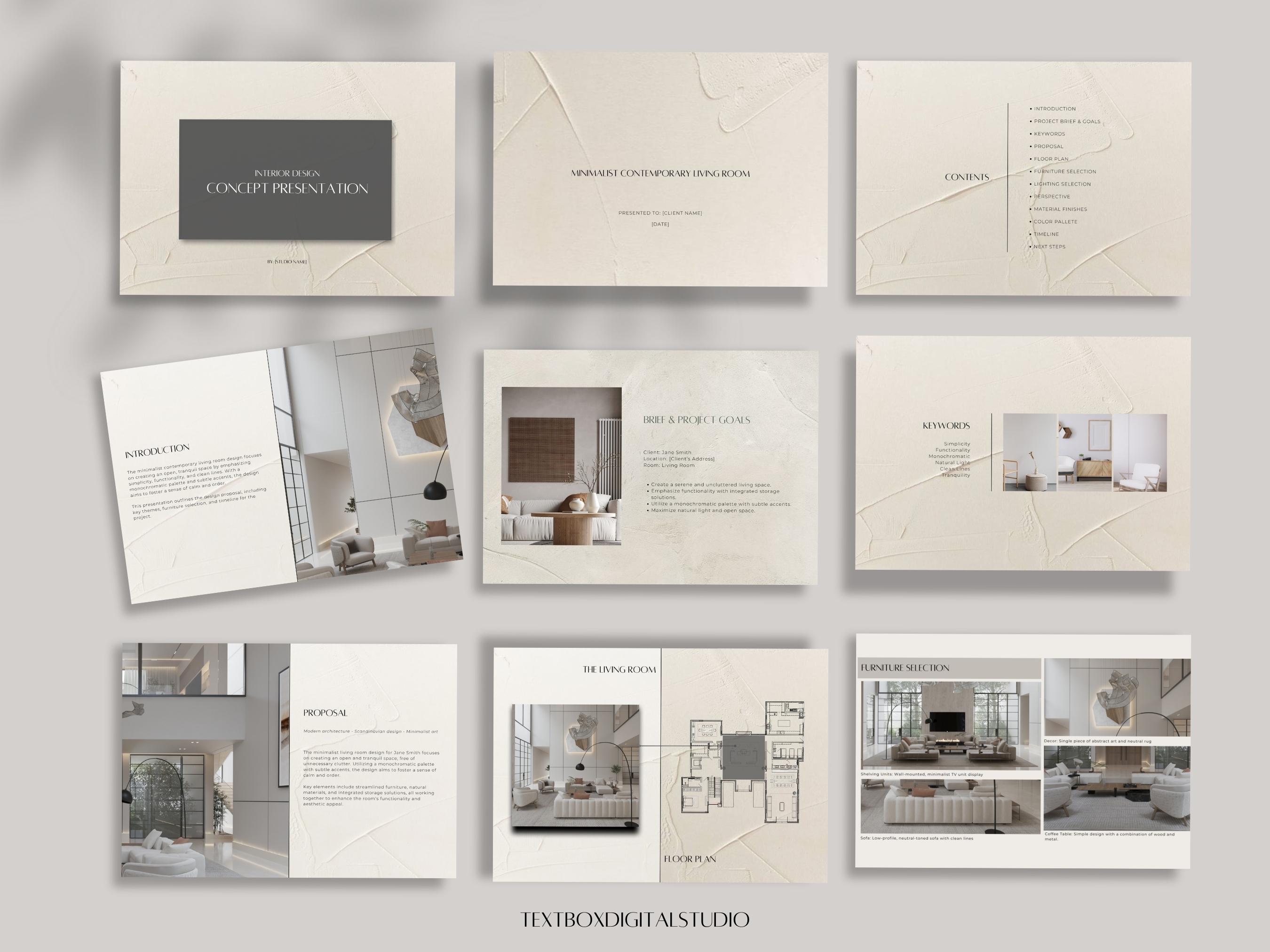 Interior Design Concept Presentation Template, Architect & Designers ...