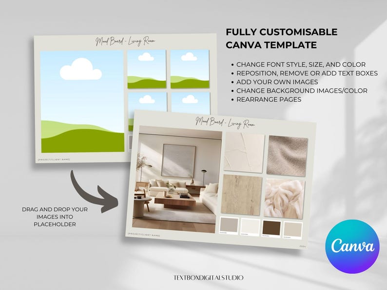 Interior Design Presentation Template: Modern Mood Board (canva, 22 ...