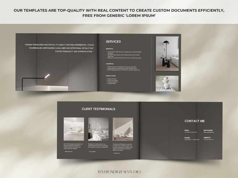 Interior Designer Portfolio Template, Client Presentation & Project ...