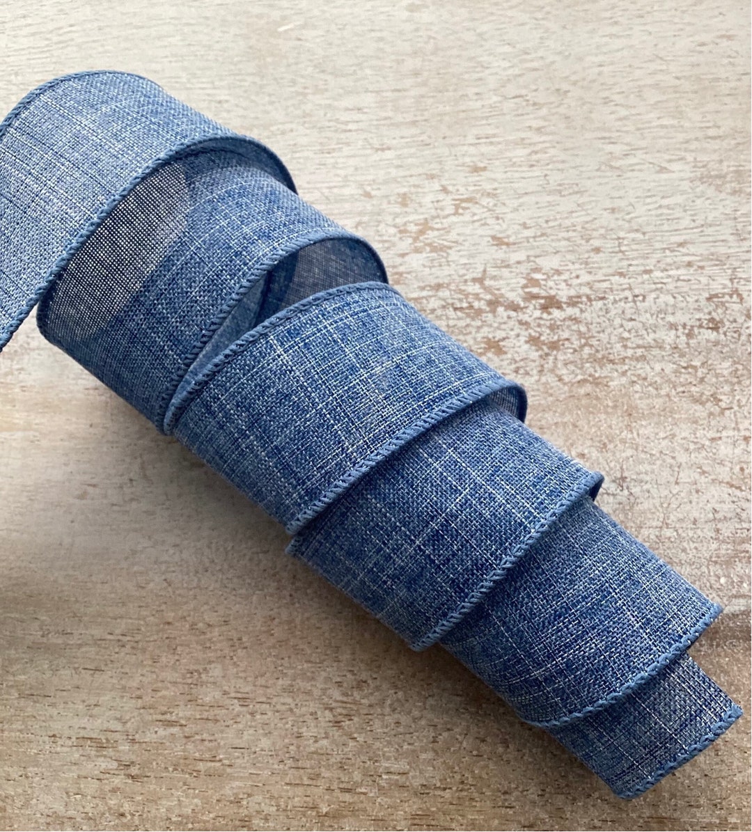 1.5" Denim Blue Wired Ribbon, Everyday Blue Wired Ribbon, Wired Ribbon ...