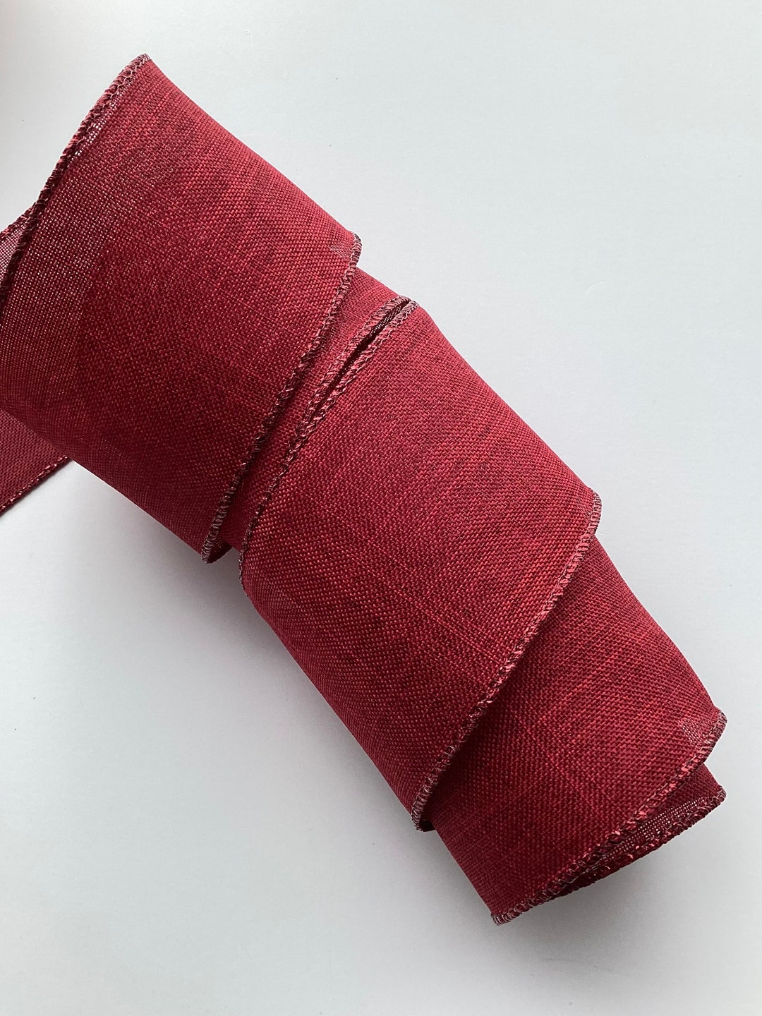 2.5" Christmas Wine Wired Ribbon, Christmas Wired Ribbon, Wired Ribbon ...