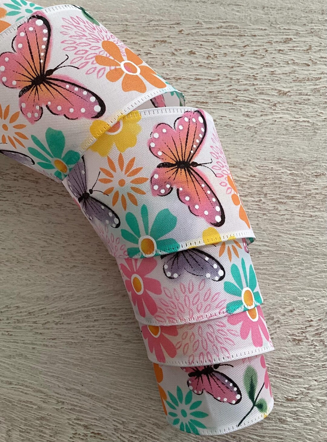 2.5" Butterfly Wired Ribbon, Spring & Summer Wired Ribbon, Wired Ribbon ...