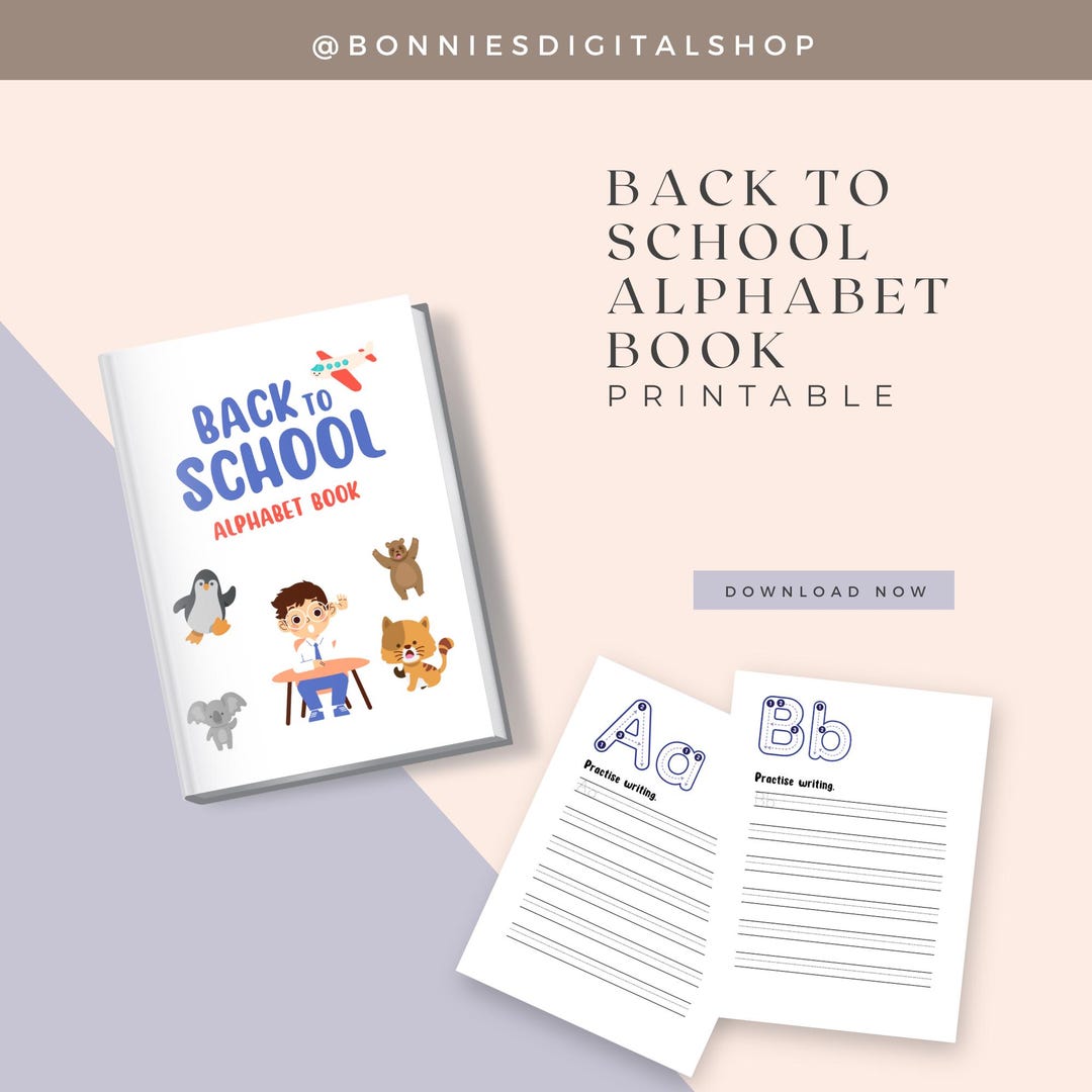 Back to School Alphabet Book - Etsy