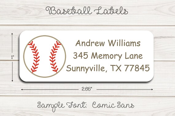 Baseball Return Address Labels | Etsy
