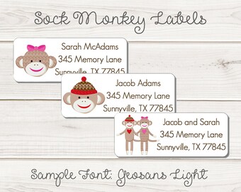 Sock Monkey Labels | Etsy