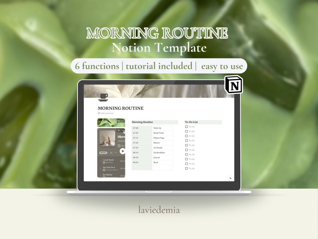 Notion MORNING ROUTINE Template Tutorial Easy to Use Notion Planner ...