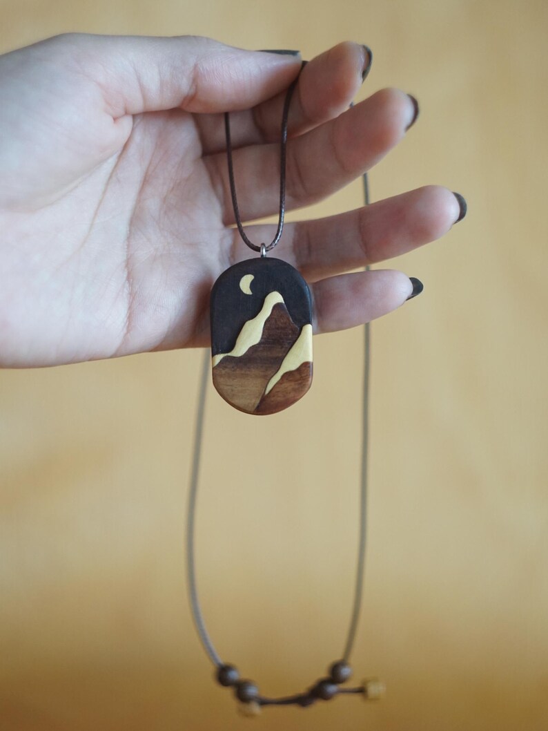 Handmade Walnut Necklace - Hand-carved Walnut & Bitter Orange Mountain ...