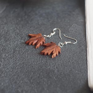 Maple Leaf Earrings - Handcrafted Autumn Carvings - Unique Fall Jewelry ...