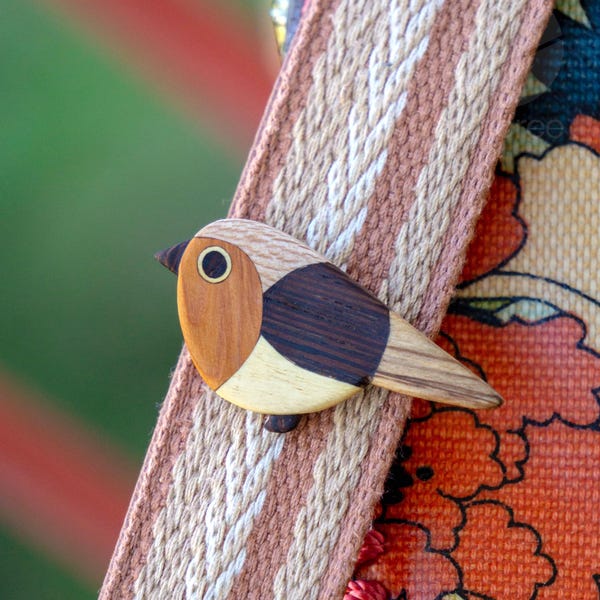 Wooden Brooch - Etsy