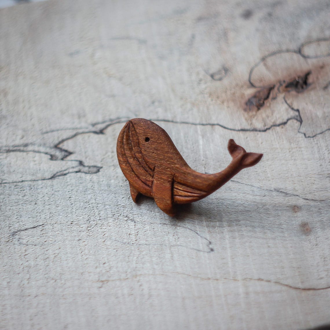 Wooden Whale Pin Badge Brooch - Handmade and Hand Carved Wooden Pins ...