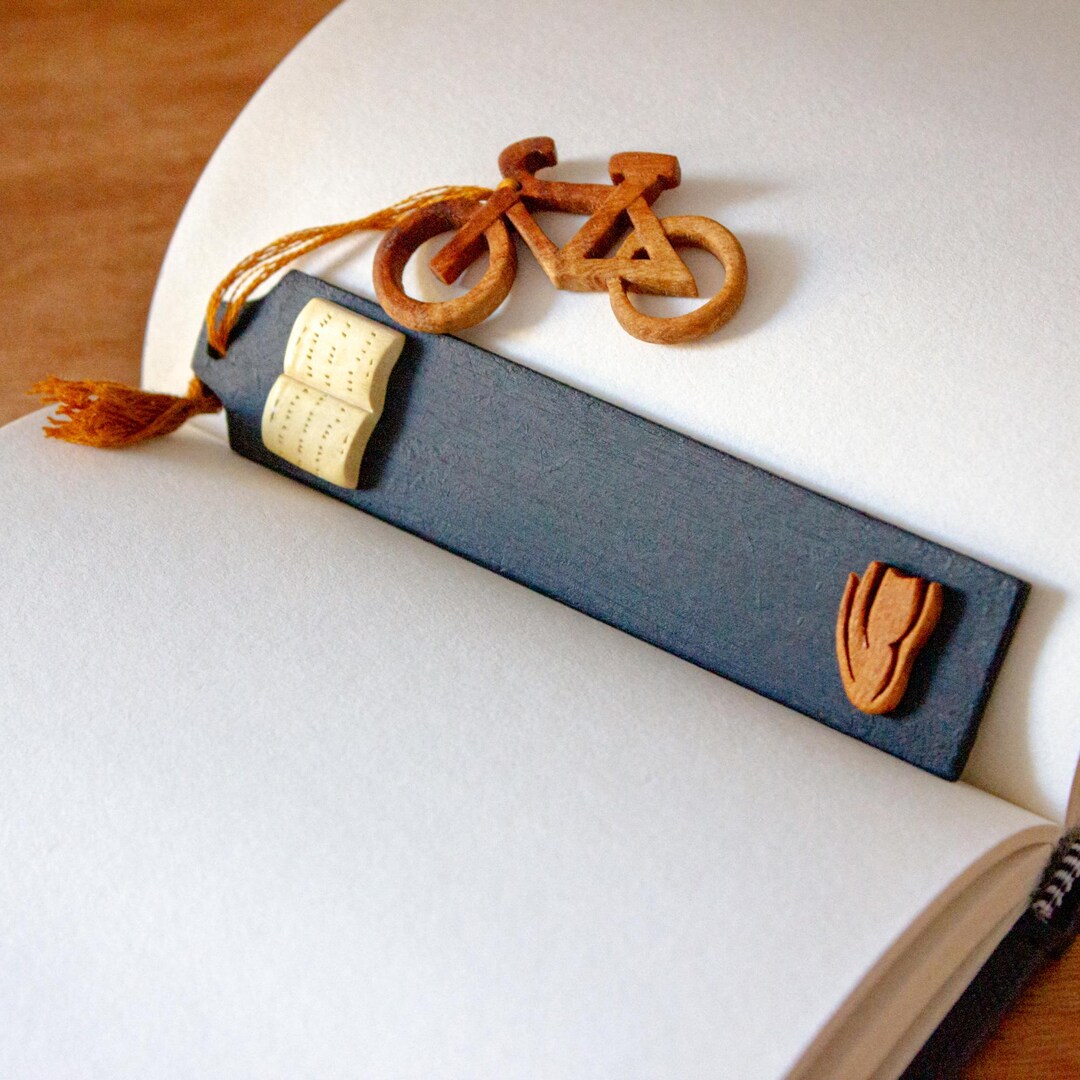 Wooden Bicycle Bookmark Handcrafted Unique Design for Book Lovers ...