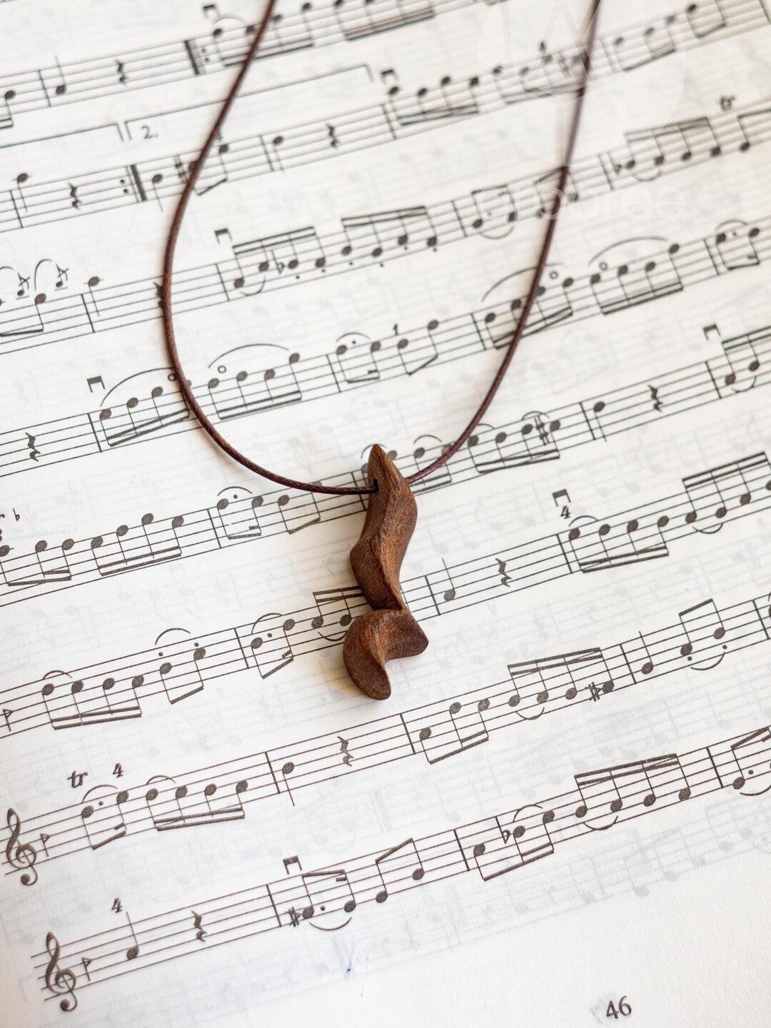 Music Rest Note (silent) Necklace / Quarter Rest Notation / Crotchet ...