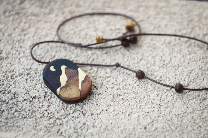 Handmade Walnut Necklace - Hand-carved Walnut & Bitter Orange Mountain ...