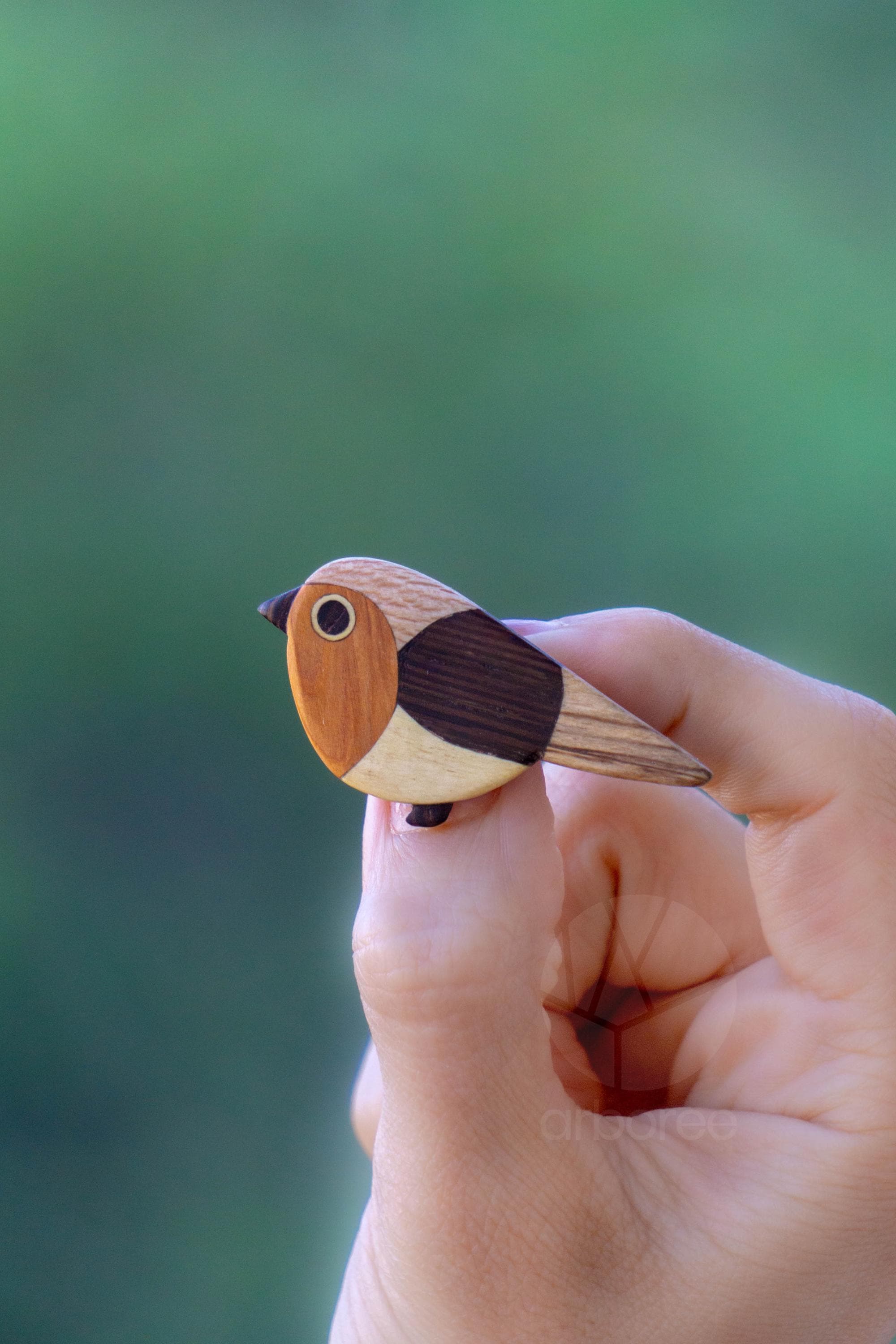 Handcrafted Robin Bird Wooden Pin | Handmade Eco-friendly Accessory for ...