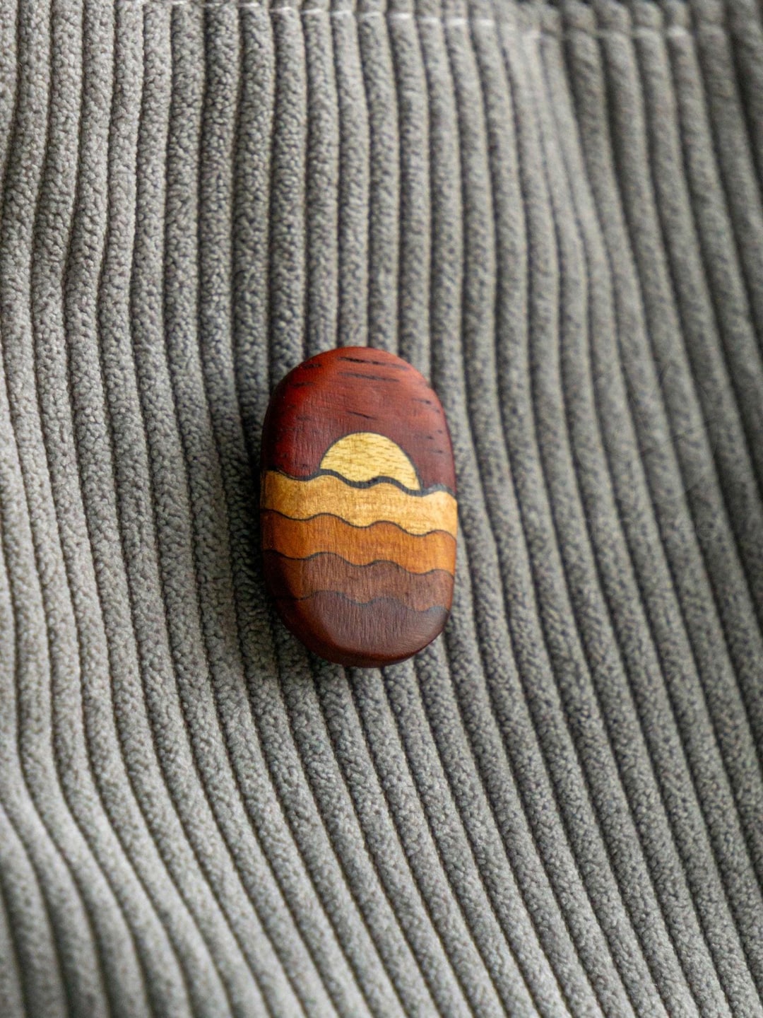 Ocean Sunset Pin Brooch | Hand Carved Wooden Ocean Horizon - Decorative ...
