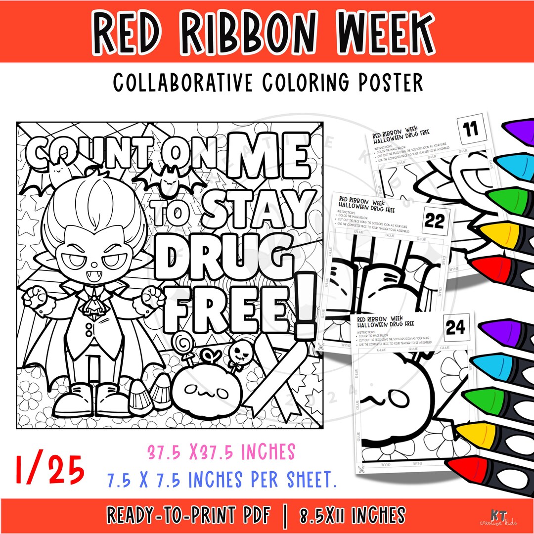 Red Ribbon Week Collaborative Halloween Poster | Drug Awareness (PDF ...