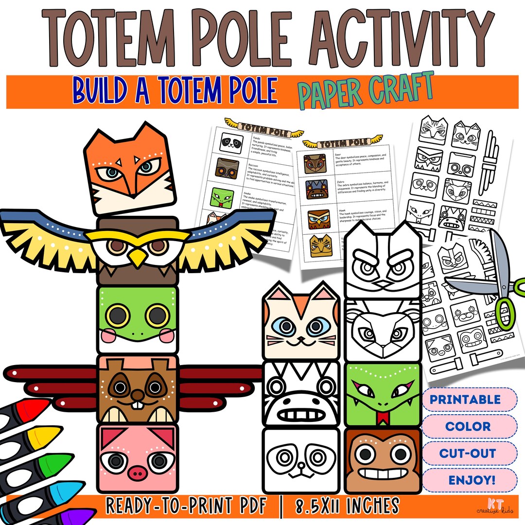 Totem Pole Craft & Writing Prompts | Native American Heritage Month ...