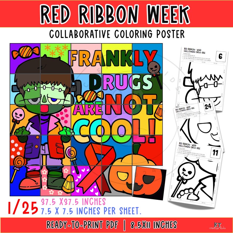 Red Ribbon Week Halloween Collaborative Poster | Drug Awareness (PDF ...